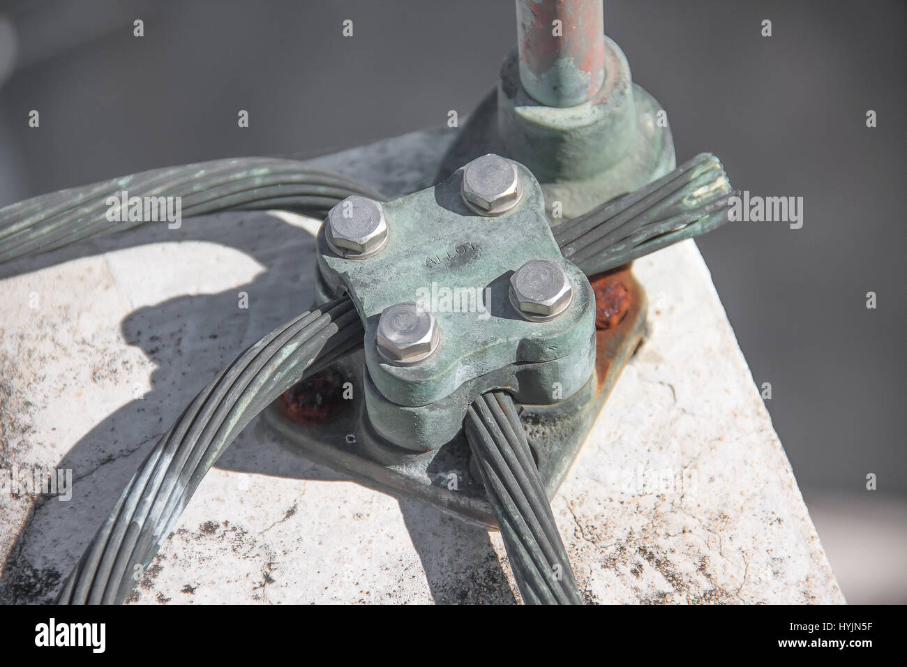 Intersection point, Junction of Lightning rod Stock Photo - Alamy