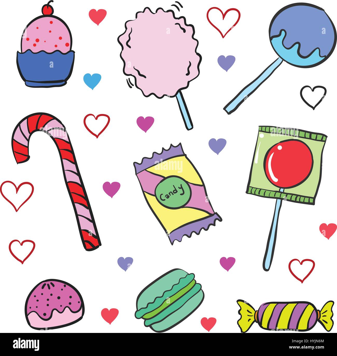 Illustration vector candy various doodles Stock Vector Image & Art - Alamy