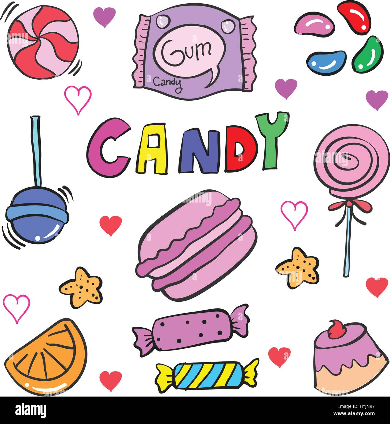 Vector illustration candy object doodle Stock Vector Image & Art - Alamy