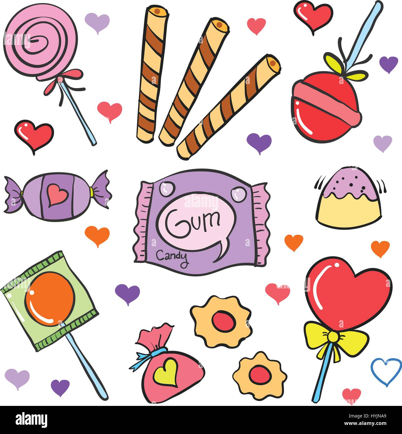 Various candy hand draw doodle style Stock Vector Image & Art - Alamy