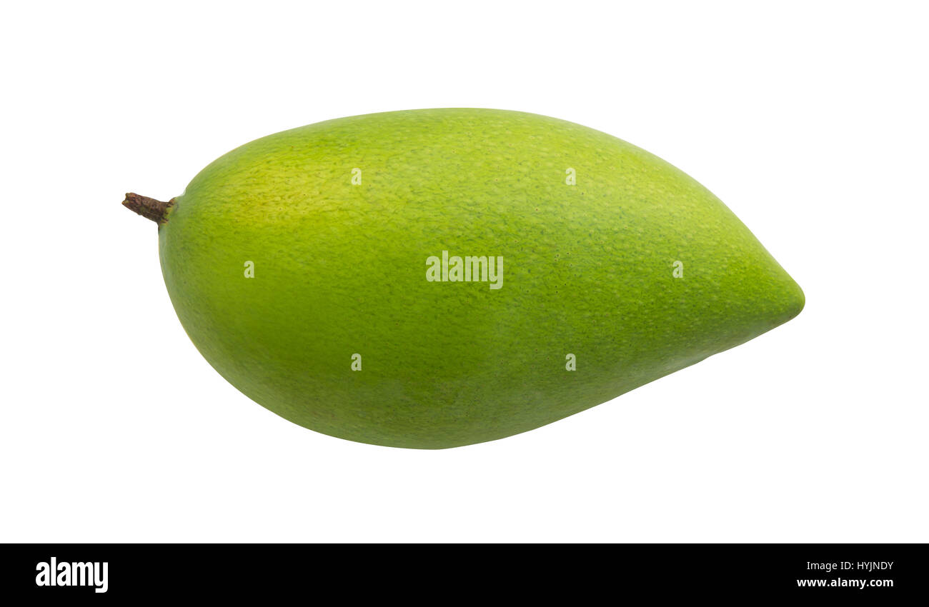 Green mango fruit isolated on white background Stock Photo - Alamy