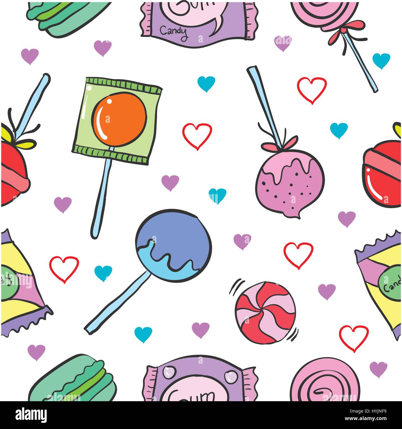 Doodle of candy pattern style Stock Vector Image & Art - Alamy
