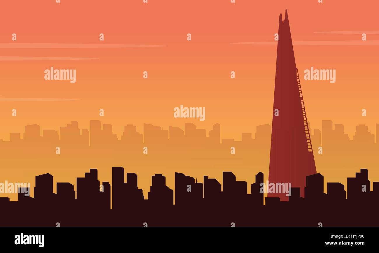 Vector illustration London city building scenery Stock Vector Image ...