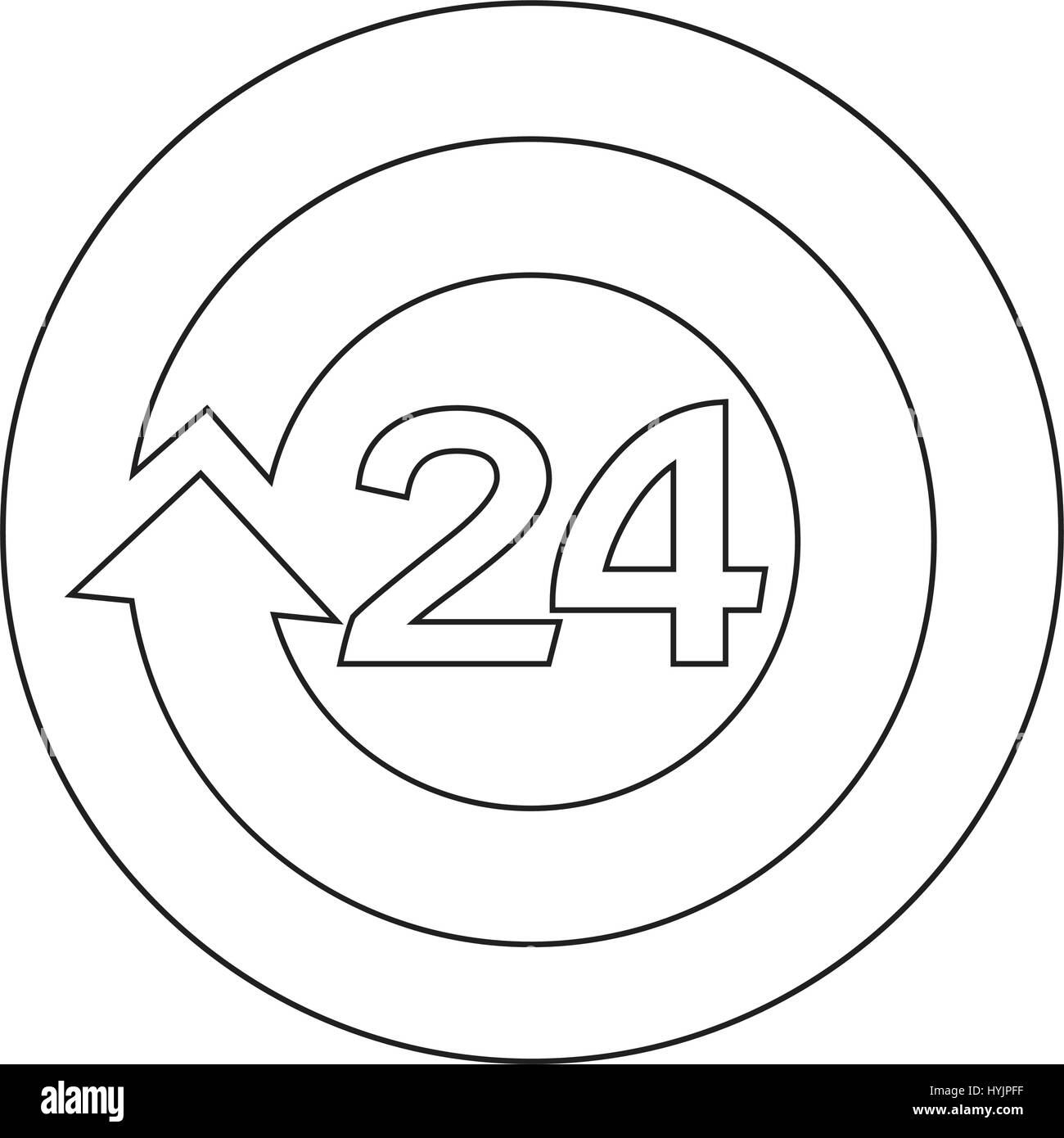 open 24 hours Icon Stock Vector Image & Art - Alamy
