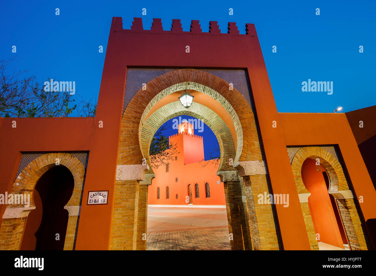 Bil-Bil castle built in neo-Arab style in 1934, Benalmadena. Malaga ...