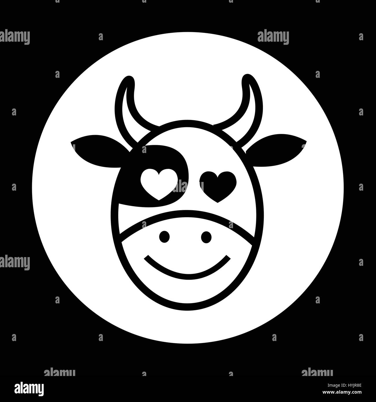 Cow emoticon Black and White Stock Photos & Images - Alamy