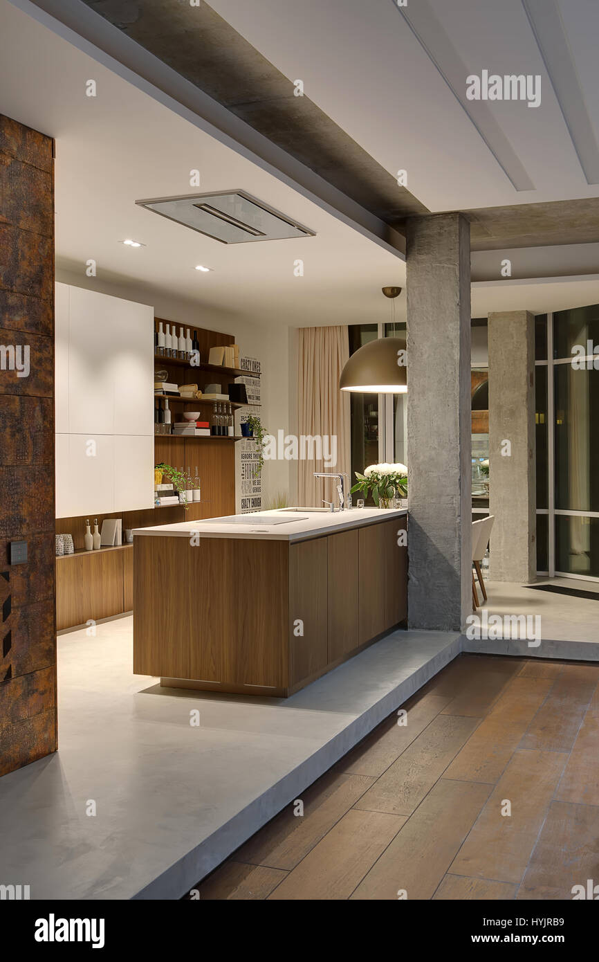 Kitchen in loft style Stock Photo - Alamy