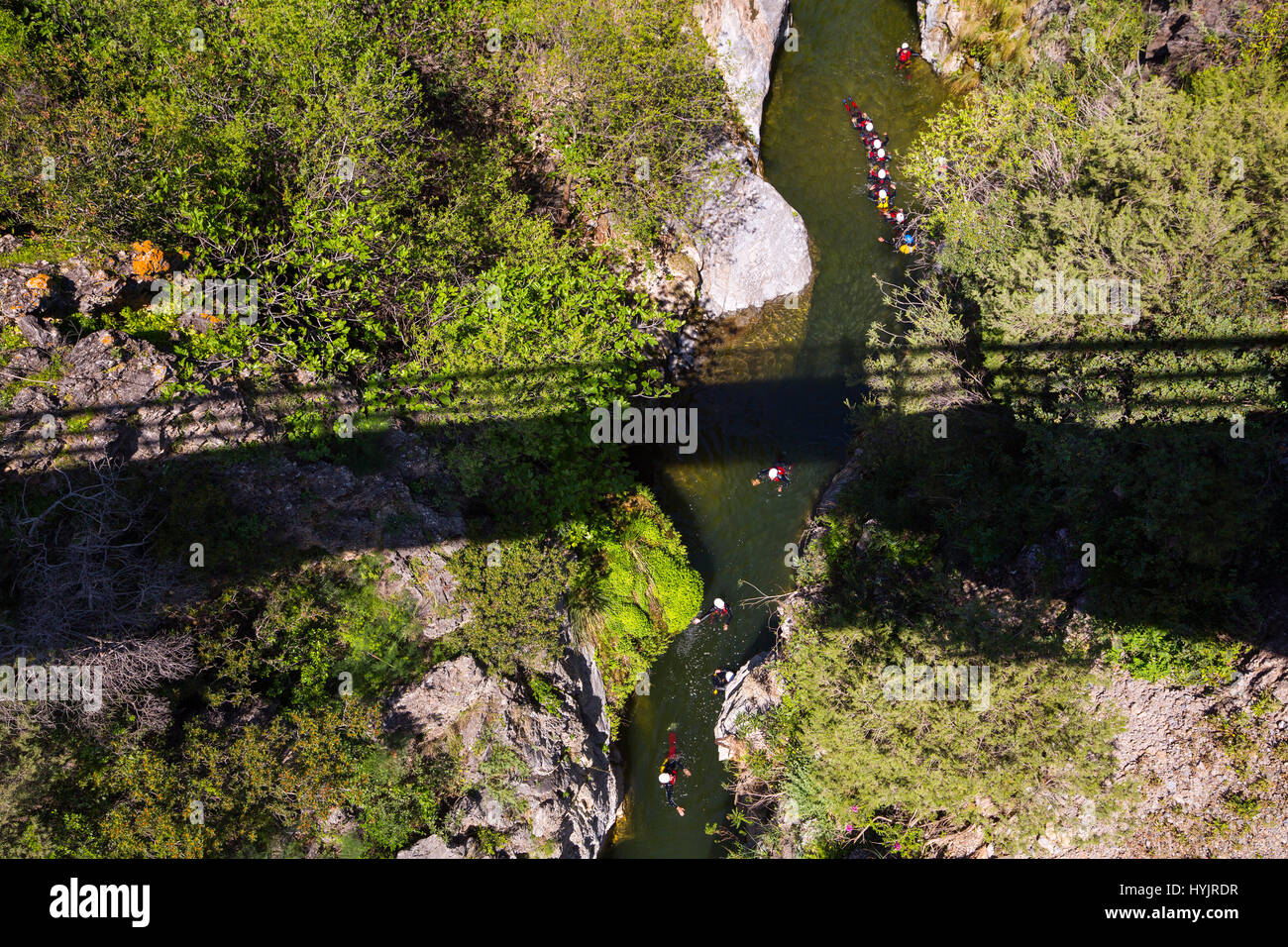 Nature. Water Adventure sport, Angosturas Guadalmina river. White ...