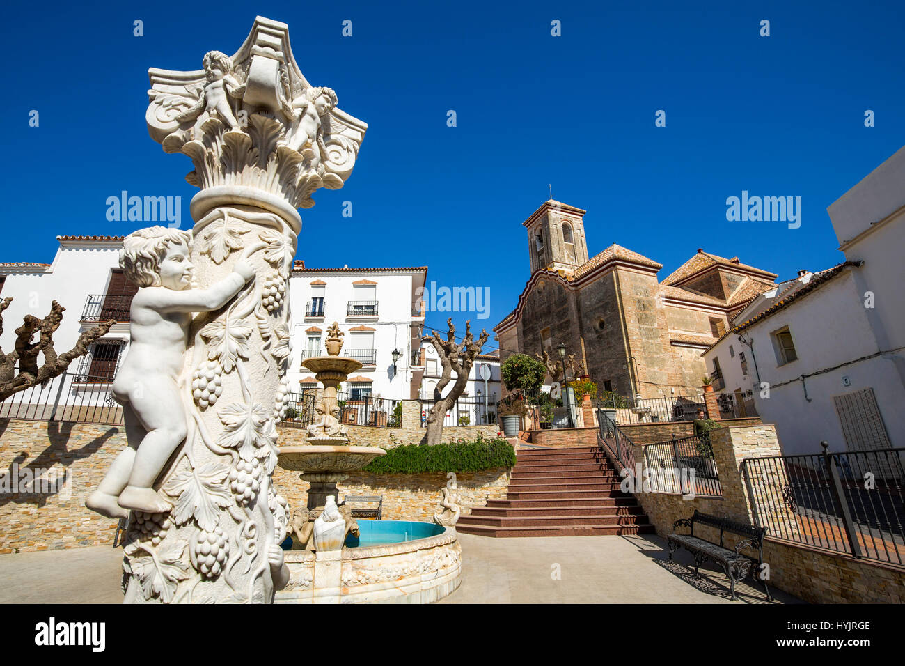 White village of Manilva. Malaga province Costa del Sol. Andalusia ...