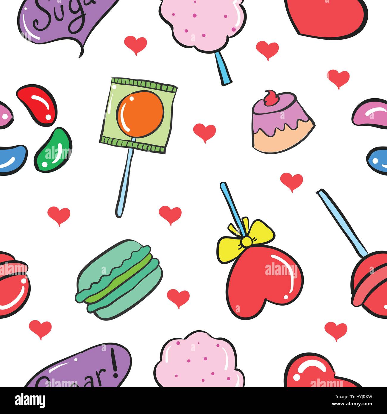 Collection stock of sweet candy doodles Stock Vector Image & Art - Alamy