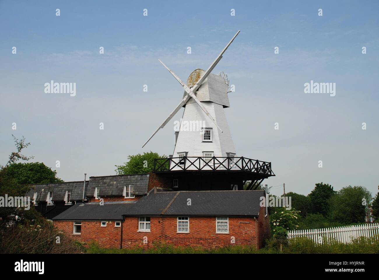 The historic smock windmill at Rye in East Sussex, England. The present ...