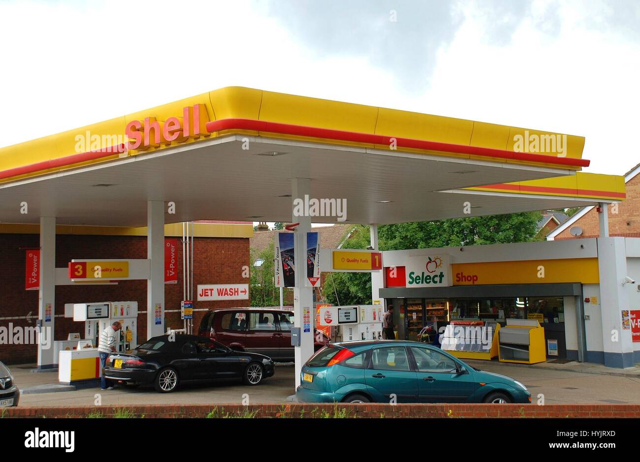 A Shell petrol filling station at Ashford in Kent, England on June 17 ...