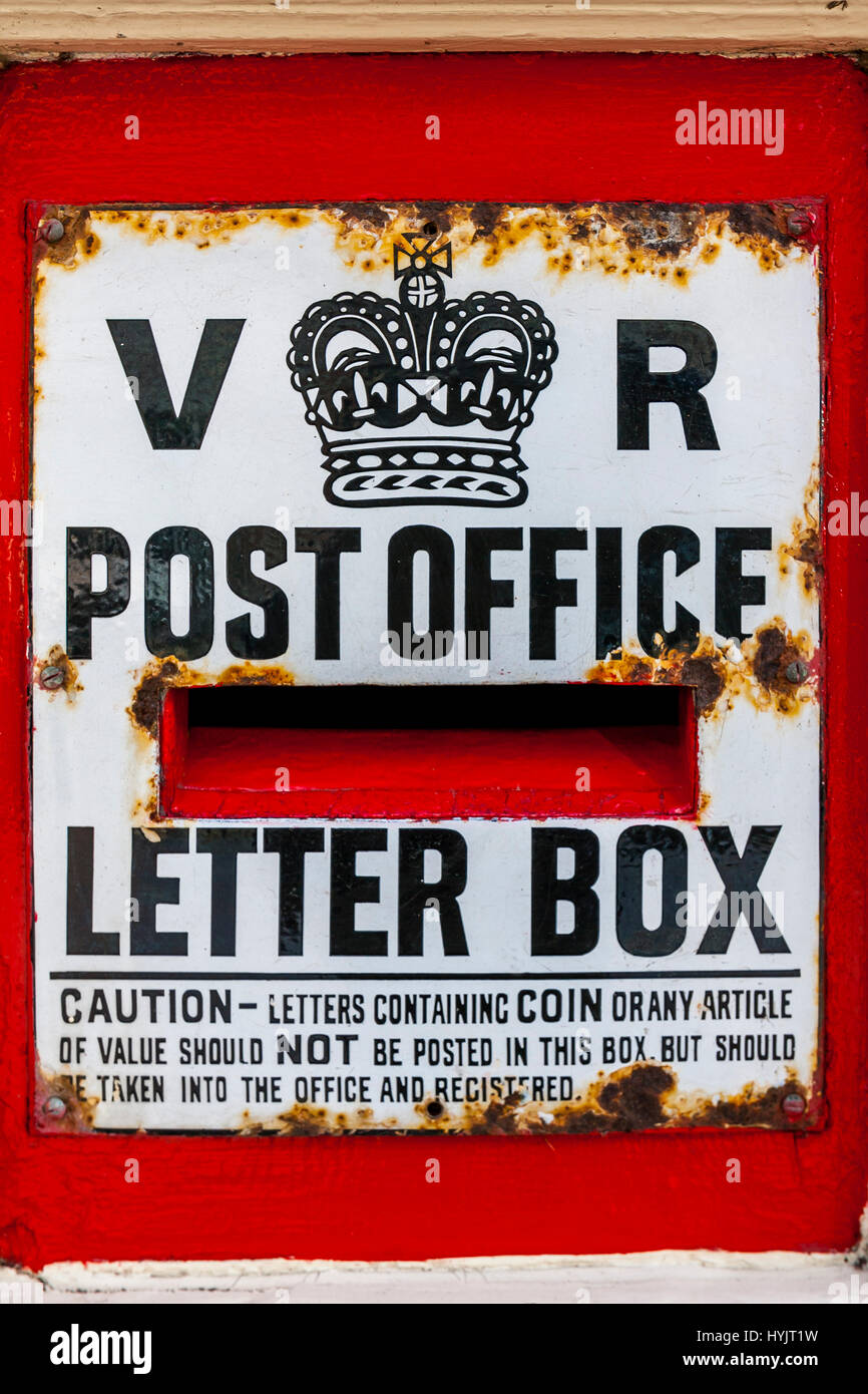Old Fashioned Victorian Letter Box, Glynde, Sussex, UK Stock Photo - Alamy