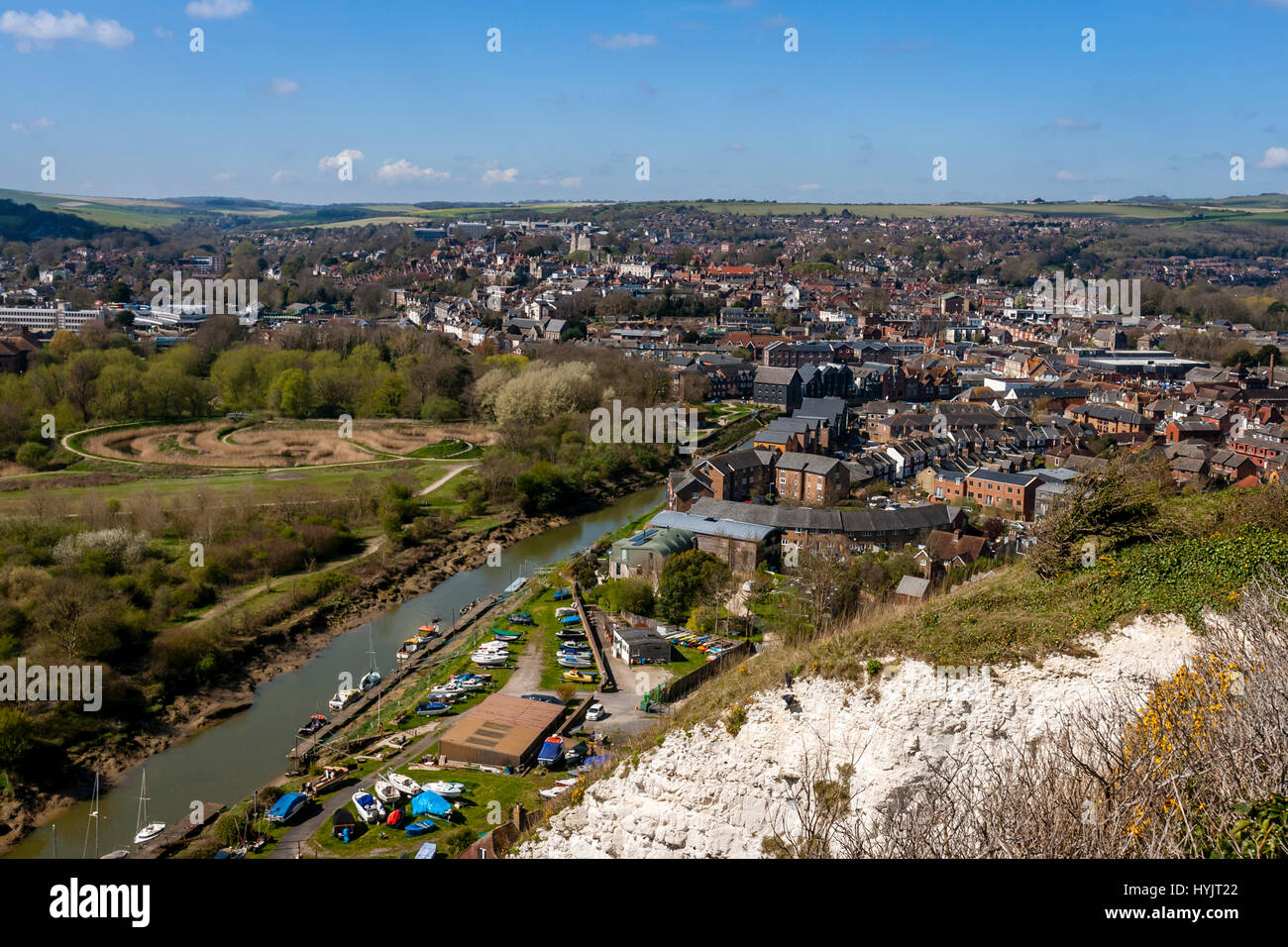 An Elevated View Of The Town Of Lewes, Sussex, UK Stock Photo - Alamy