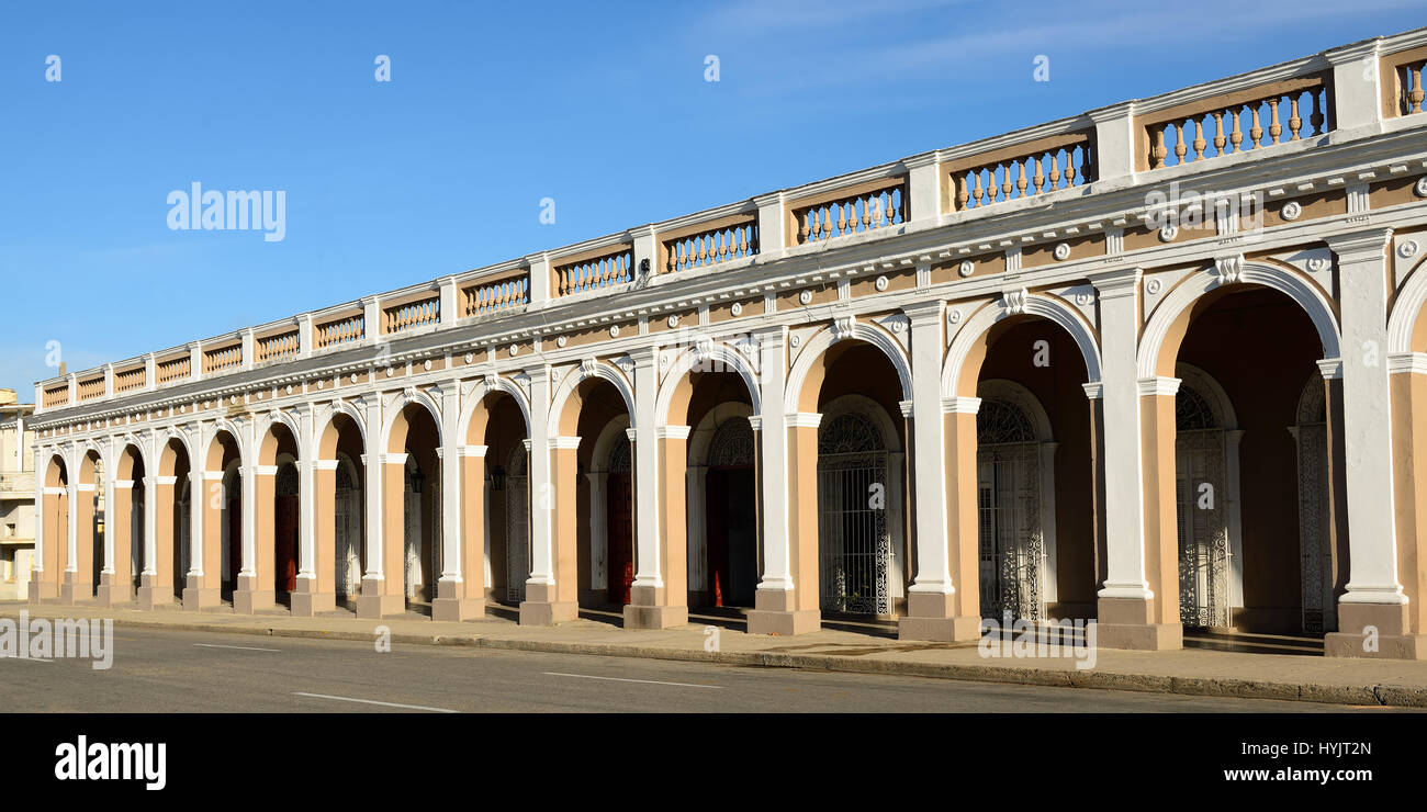 Colonial building with arcades by the main square (Plaza de Armas) in ...