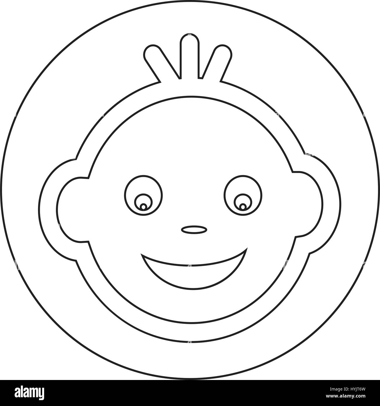 Cartoon face icon in circle Stock Vector Image & Art - Alamy
