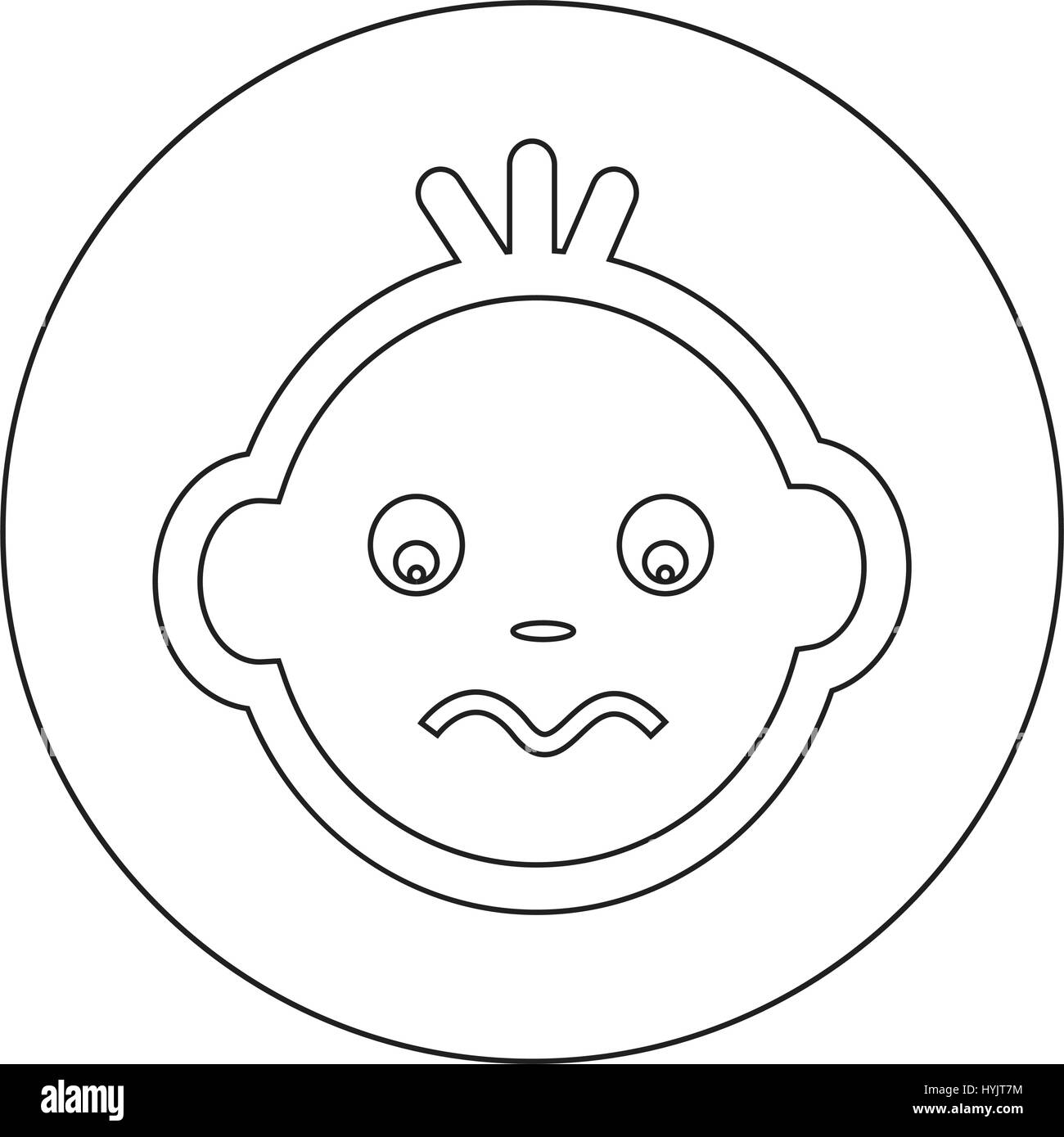 Cartoon face icon in circle Stock Vector Image & Art - Alamy