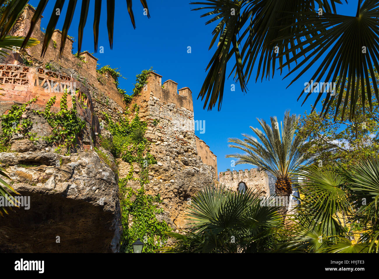 Arabic castle, historic center, Marbella. Malaga province Costa del Sol ...