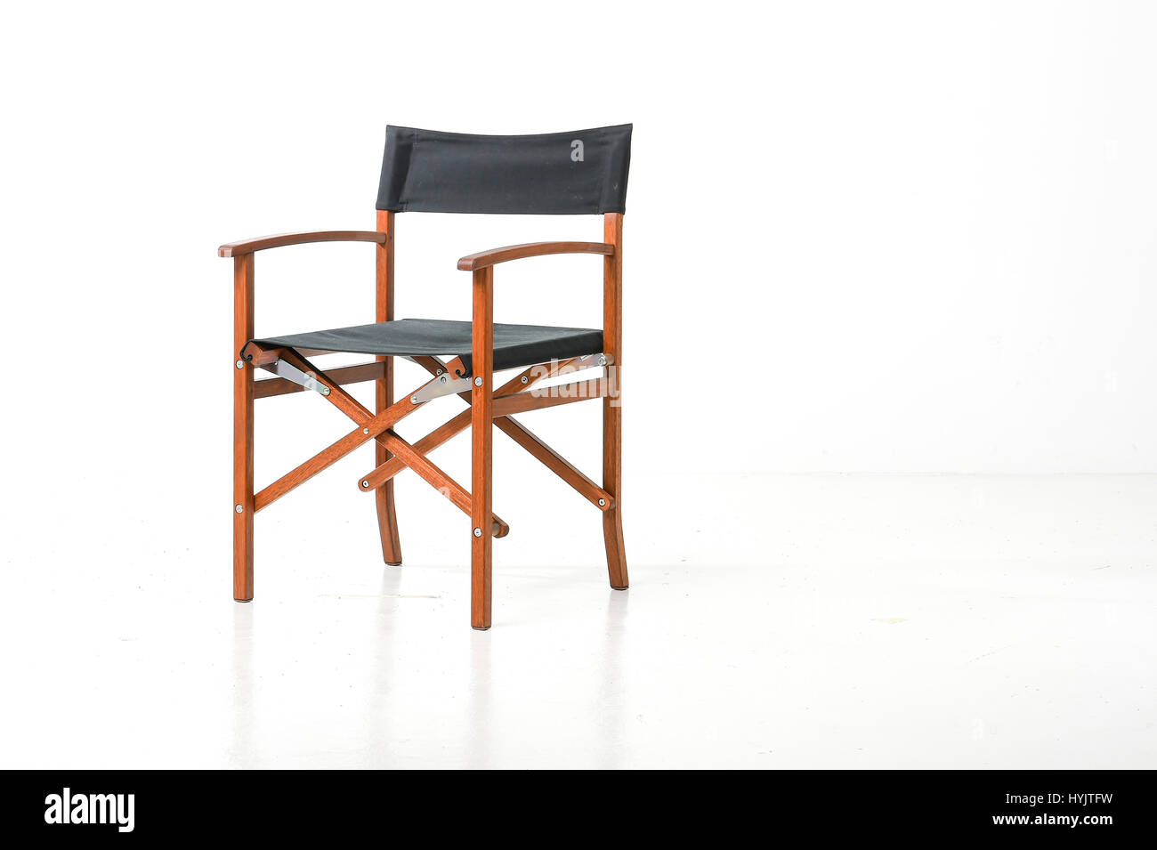 Black Directors Chair isolated on white background Stock Photo - Alamy