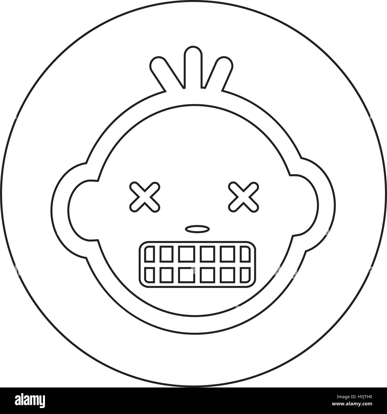 Cartoon face icon in circle Stock Vector Image & Art - Alamy