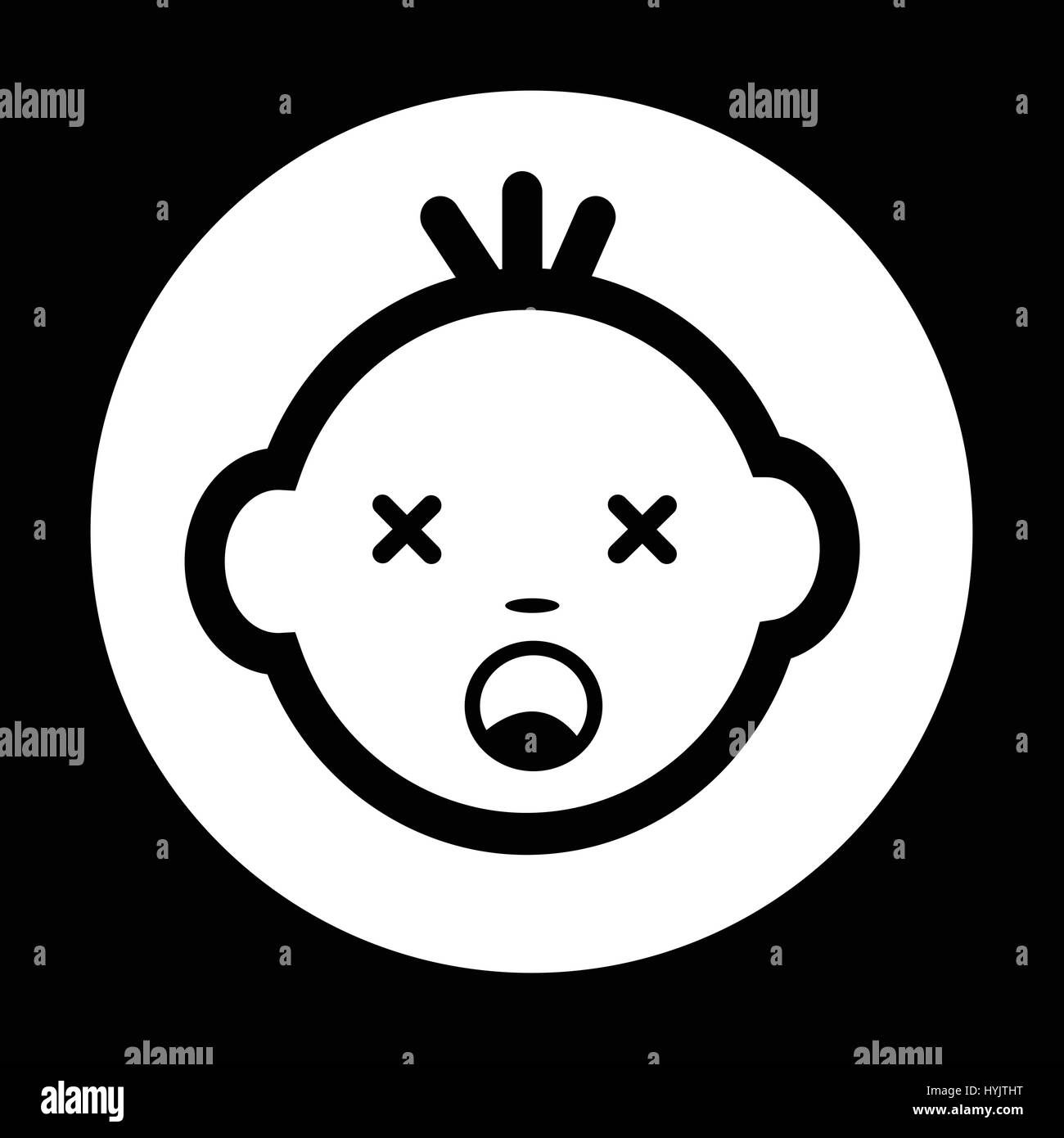 Cartoon face icon in circle Stock Vector Image & Art - Alamy