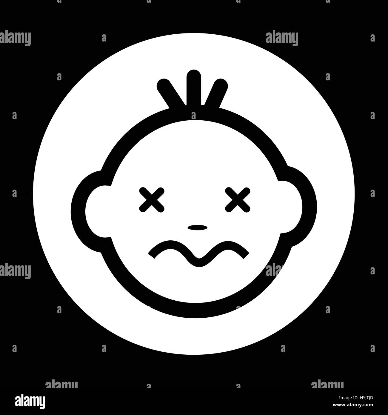 Cartoon face icon in circle Stock Vector Image & Art - Alamy