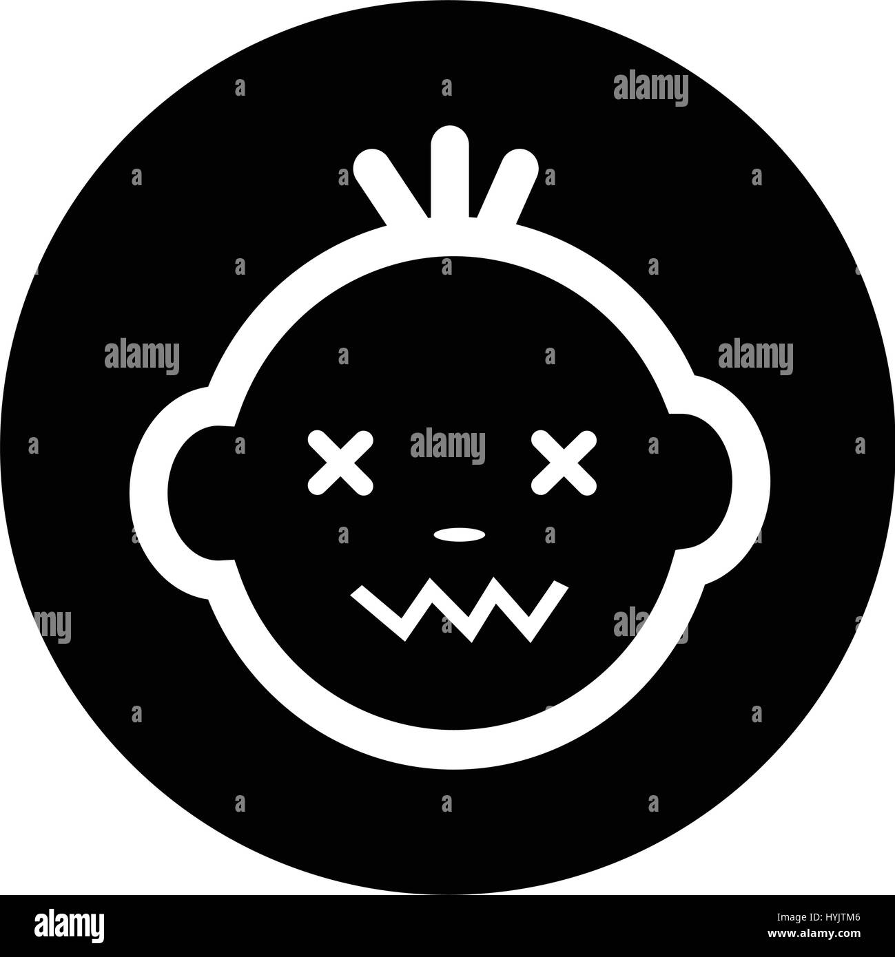 Cartoon face icon in circle Stock Vector Image & Art - Alamy