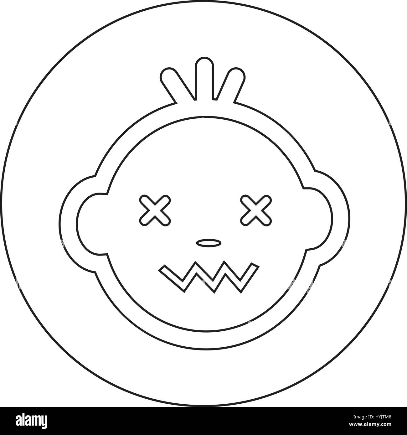 Cartoon face icon in circle Stock Vector Image & Art - Alamy