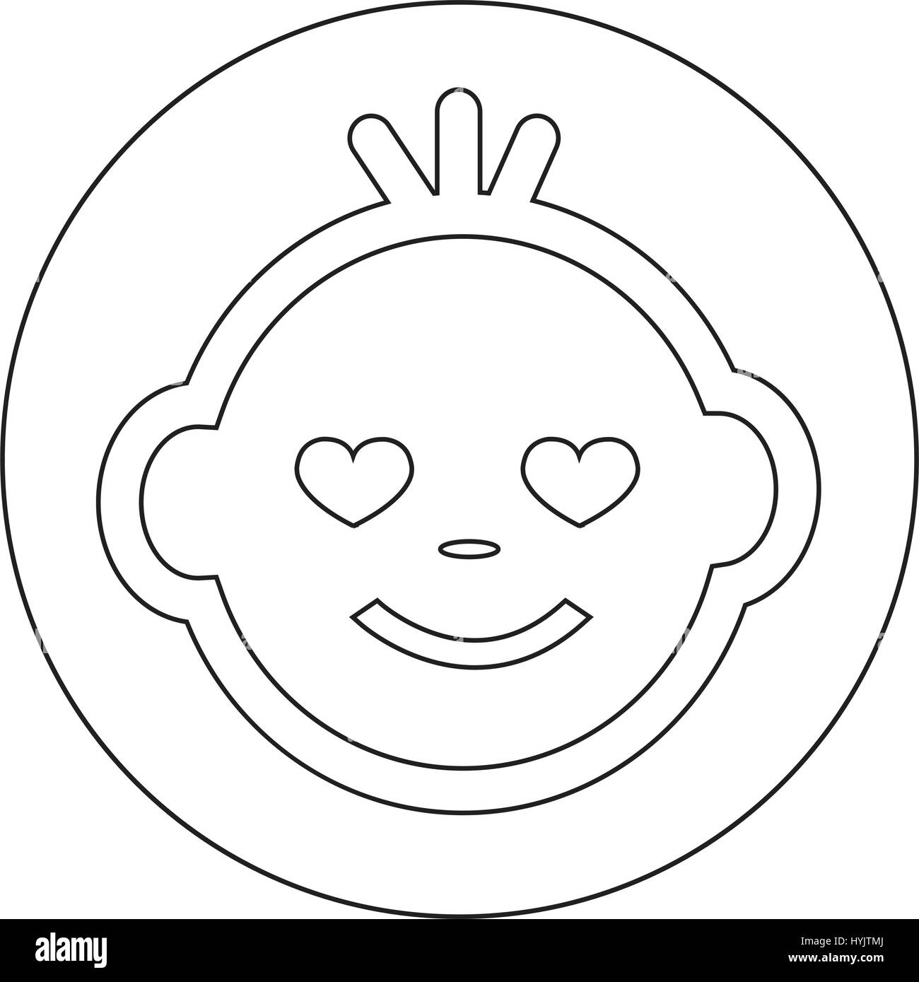 Cartoon face icon in circle Stock Vector Image & Art - Alamy