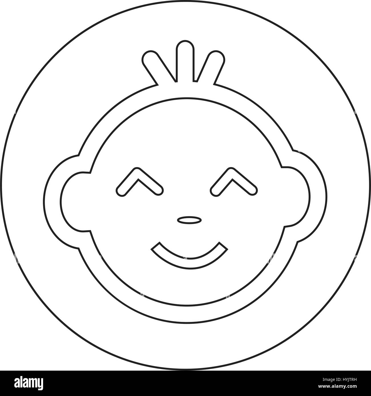 Cartoon face icon in circle Stock Vector Image & Art - Alamy