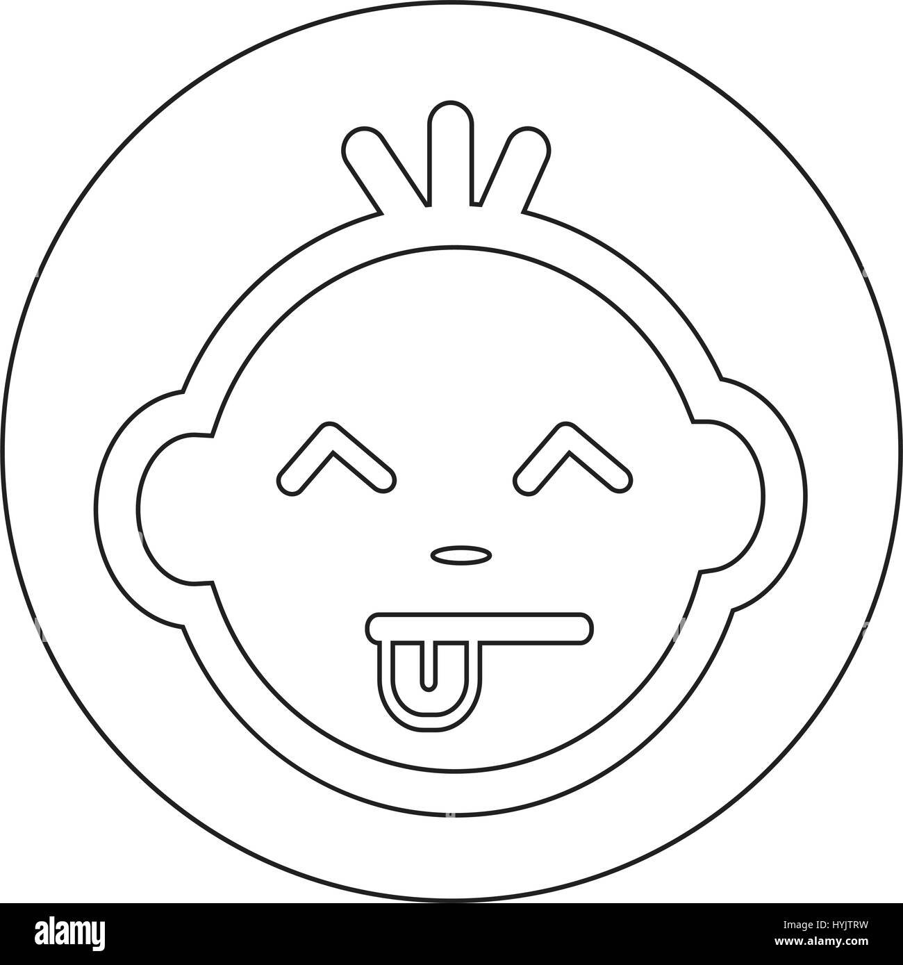 Cartoon face icon in circle Stock Vector Image & Art - Alamy
