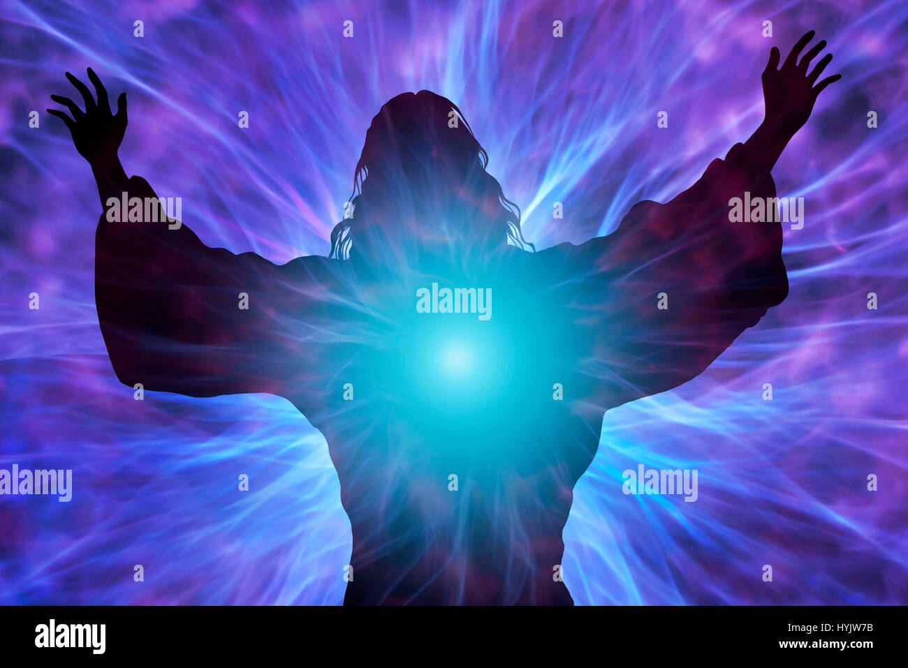 Glowing human energy body hi-res stock photography and images - Alamy