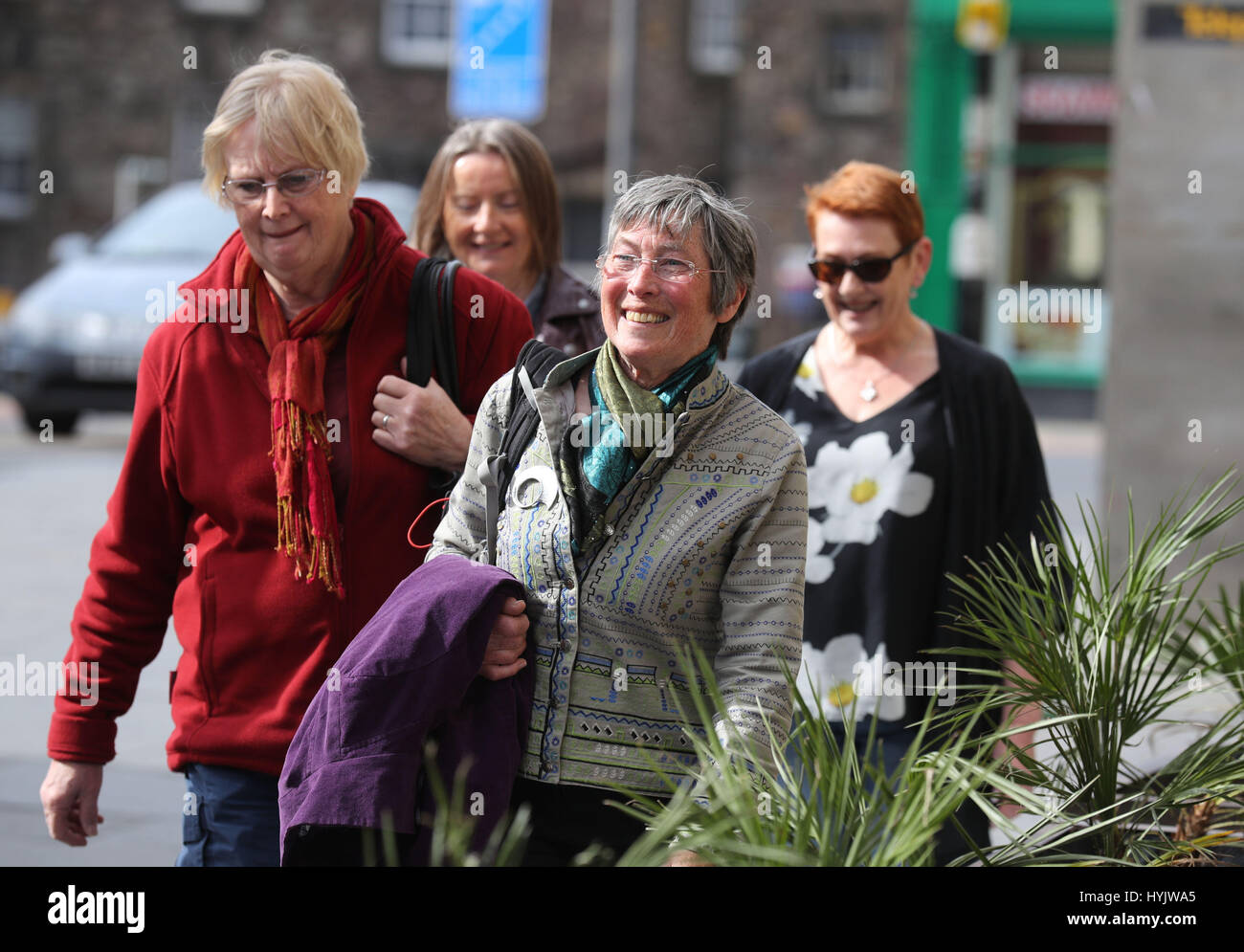 Carol Rohan Beyts (centre) arrives at Edinburgh Sheriff Court where she ...