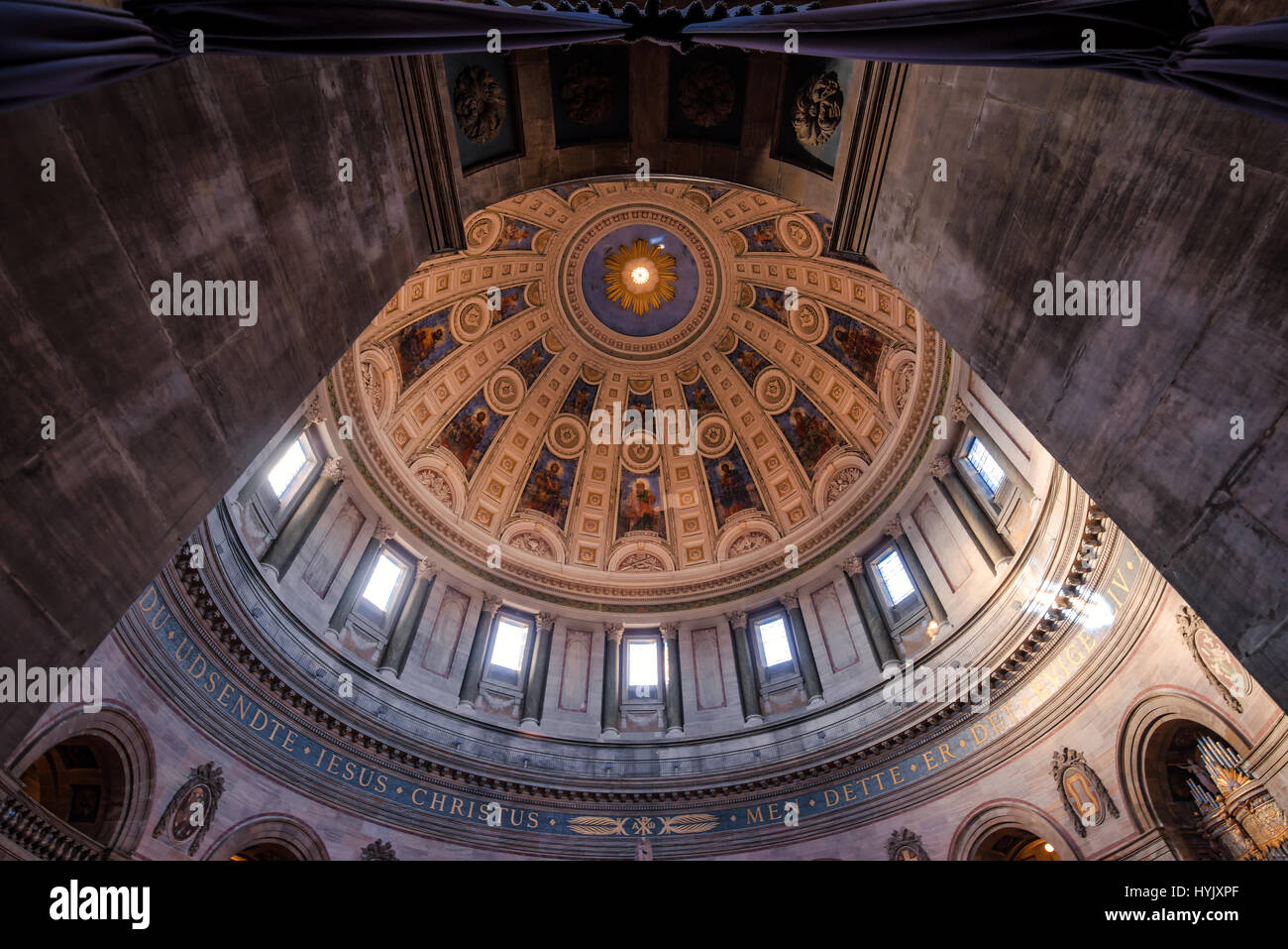 COPENHAGEN, DENMARK - MARCH 11, 2017: Dome interior of the Marble ...