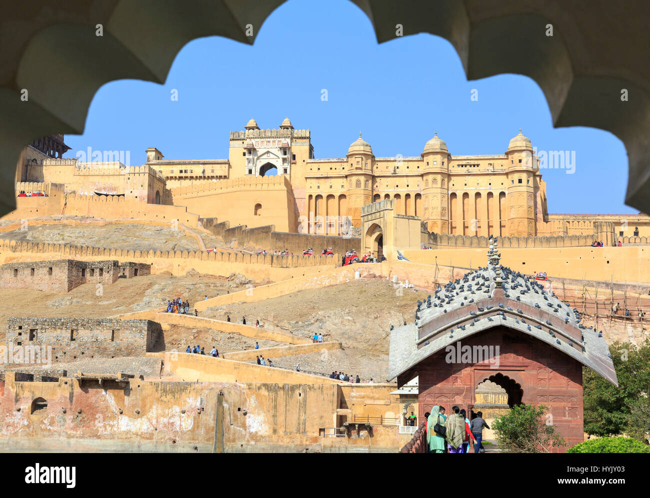 Festung von Amber, Amber Fort, Jaipur, Rajasthan, Indien Stock Photo ...