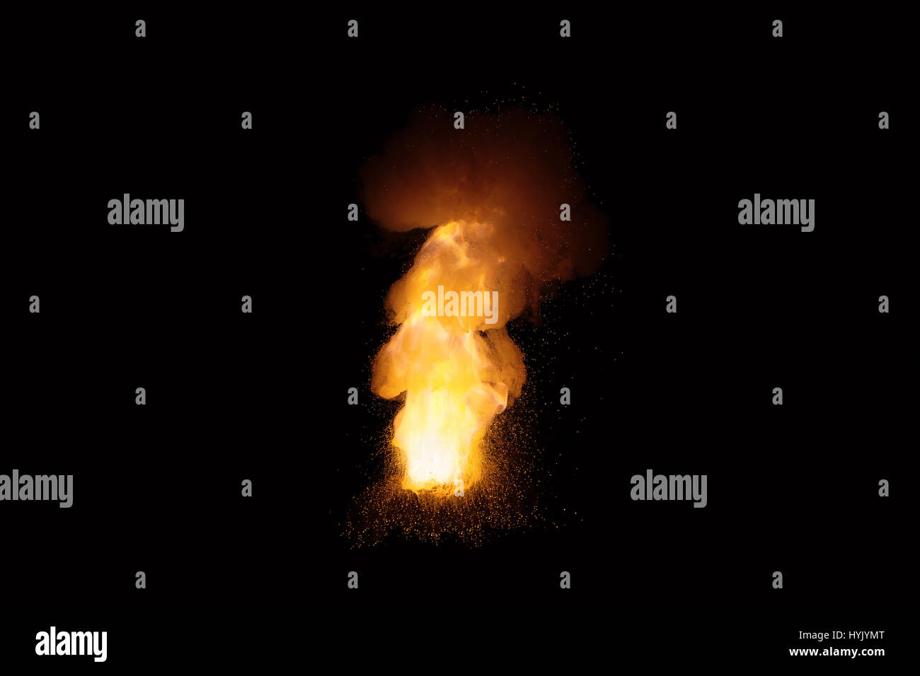 Realistic fiery explosion on a black background Realistic fiery ...