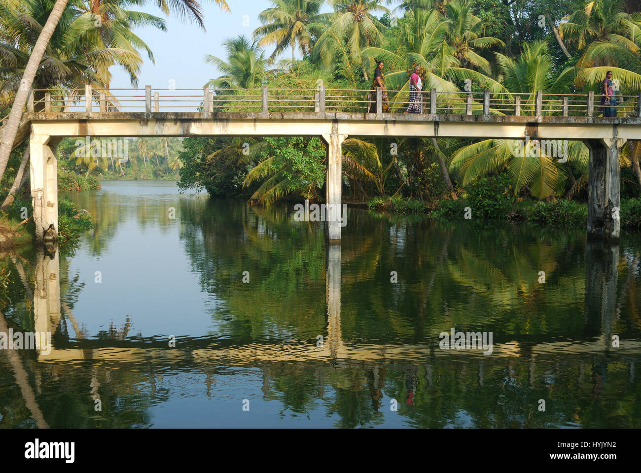 A bridge at kerala backwaters,kerala,india Stock Photo - Alamy