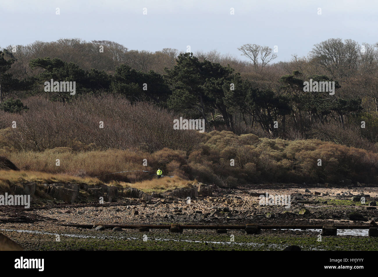 Police at a cordon on the A198 close to Gosford House in East Lothian ...