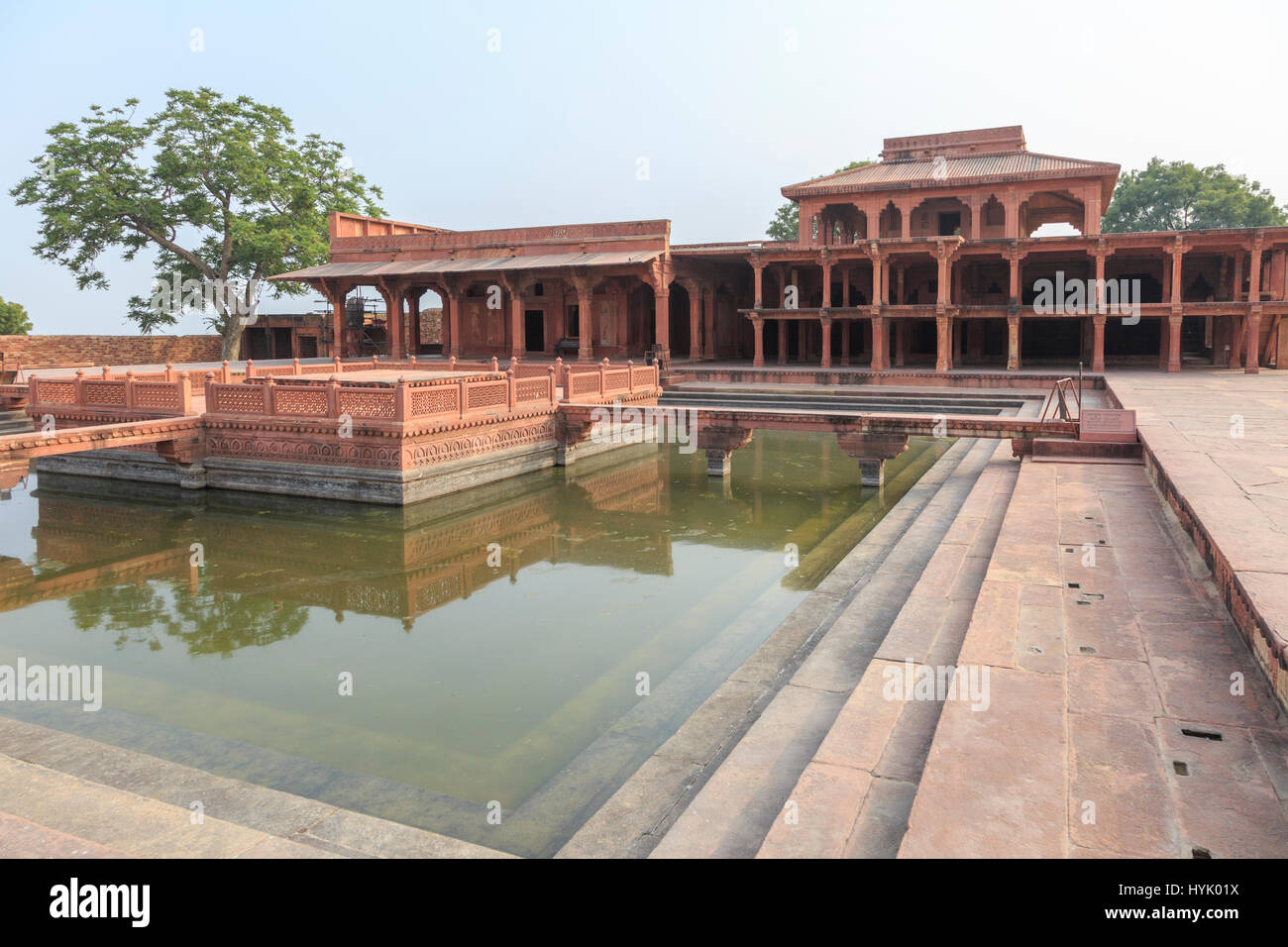 Anup talao (Teich), Königspalast, Fatehpur Sikri, Uttar Pradesh, Indien ...
