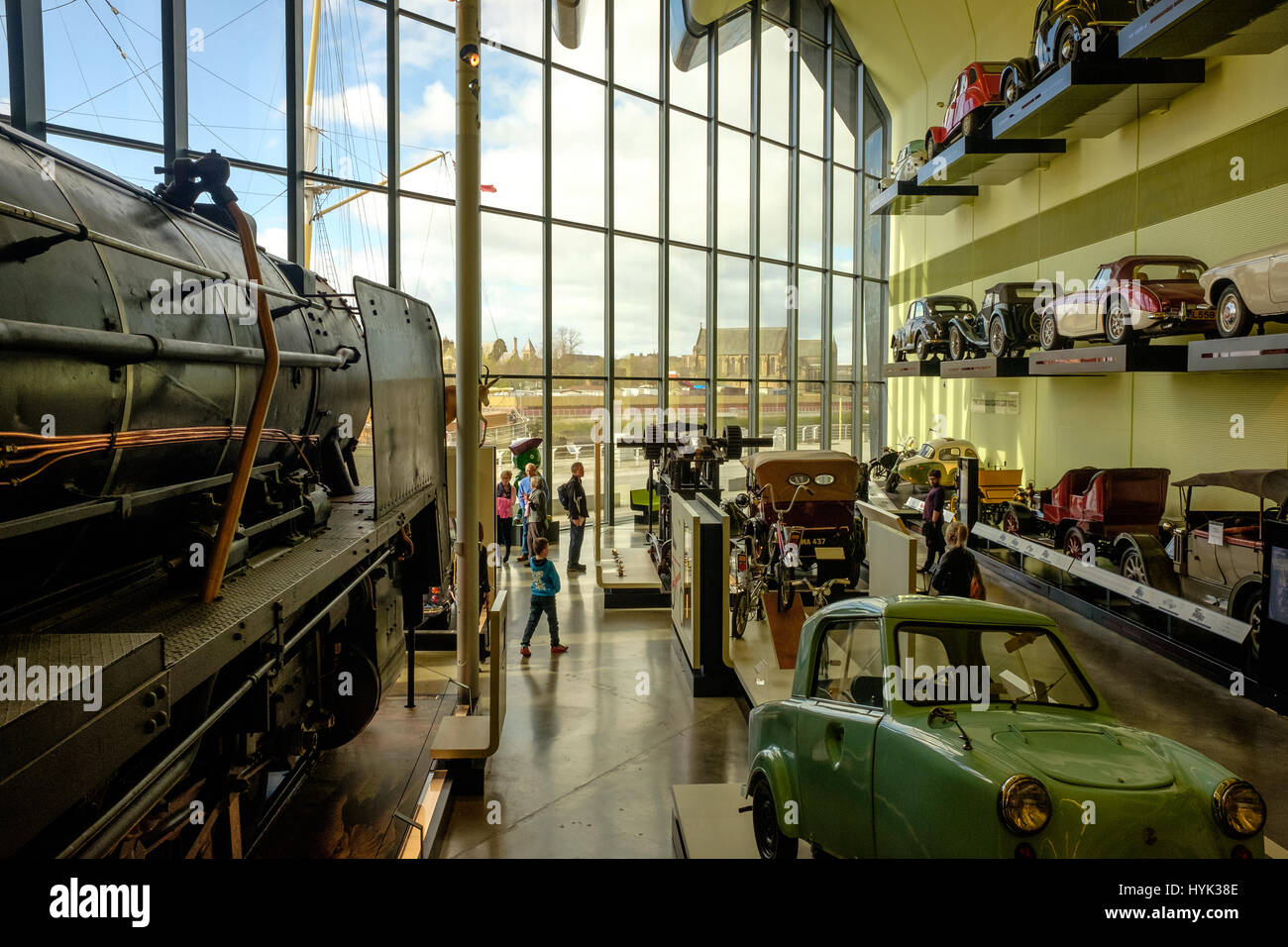 Classic car collection in the Riverside Museum Glasgow Harbour ...