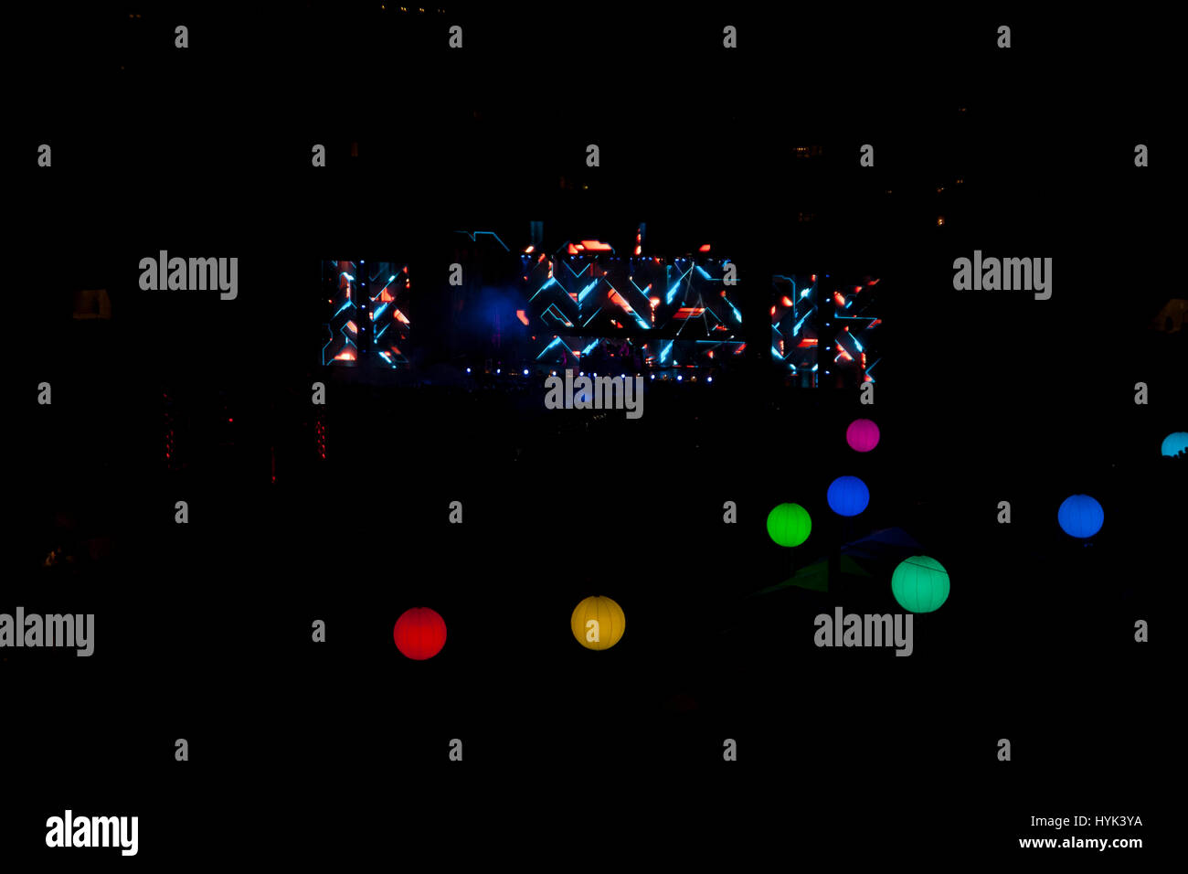 Light show at night time Stock Photo - Alamy