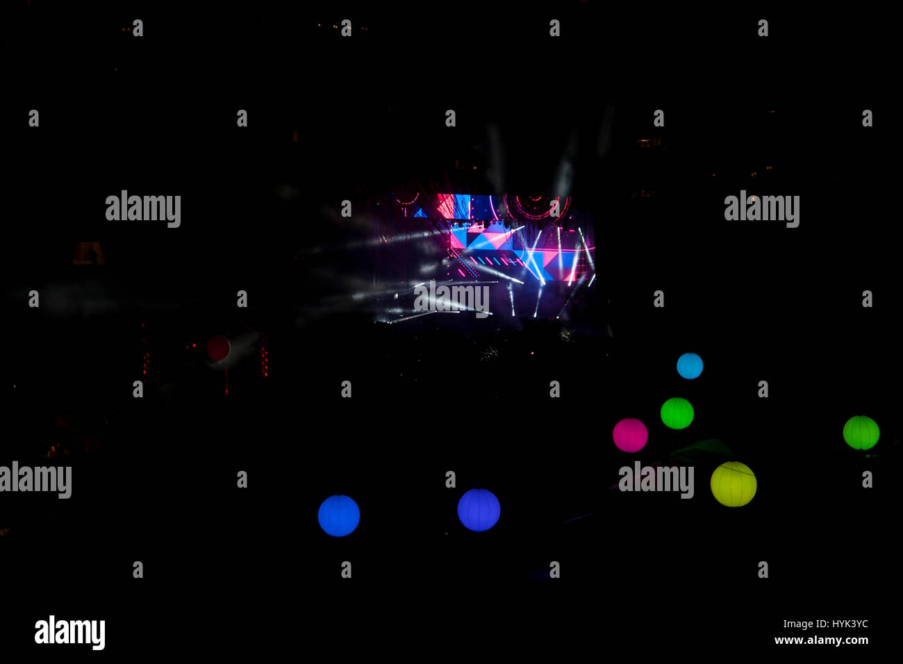 Light show at night time Stock Photo - Alamy