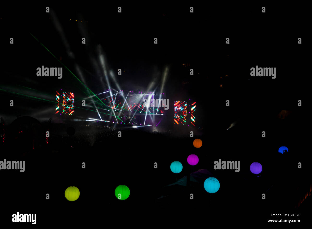 Light show at night time Stock Photo - Alamy