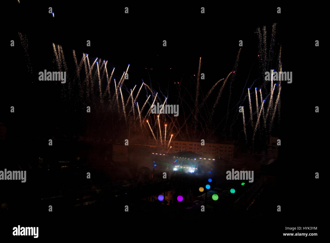 Light show at night time Stock Photo - Alamy