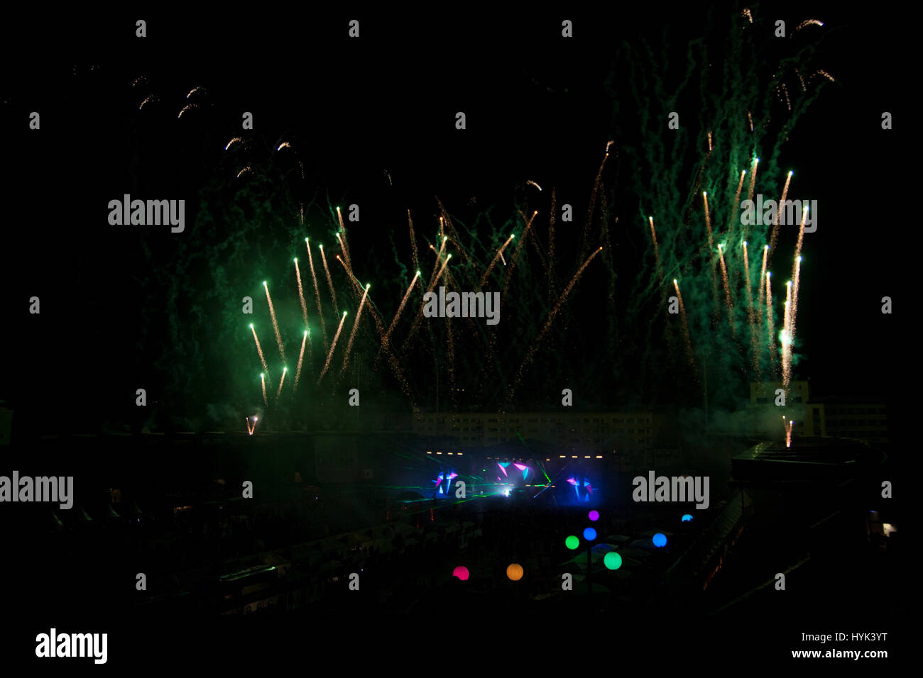 Light show at night time Stock Photo - Alamy