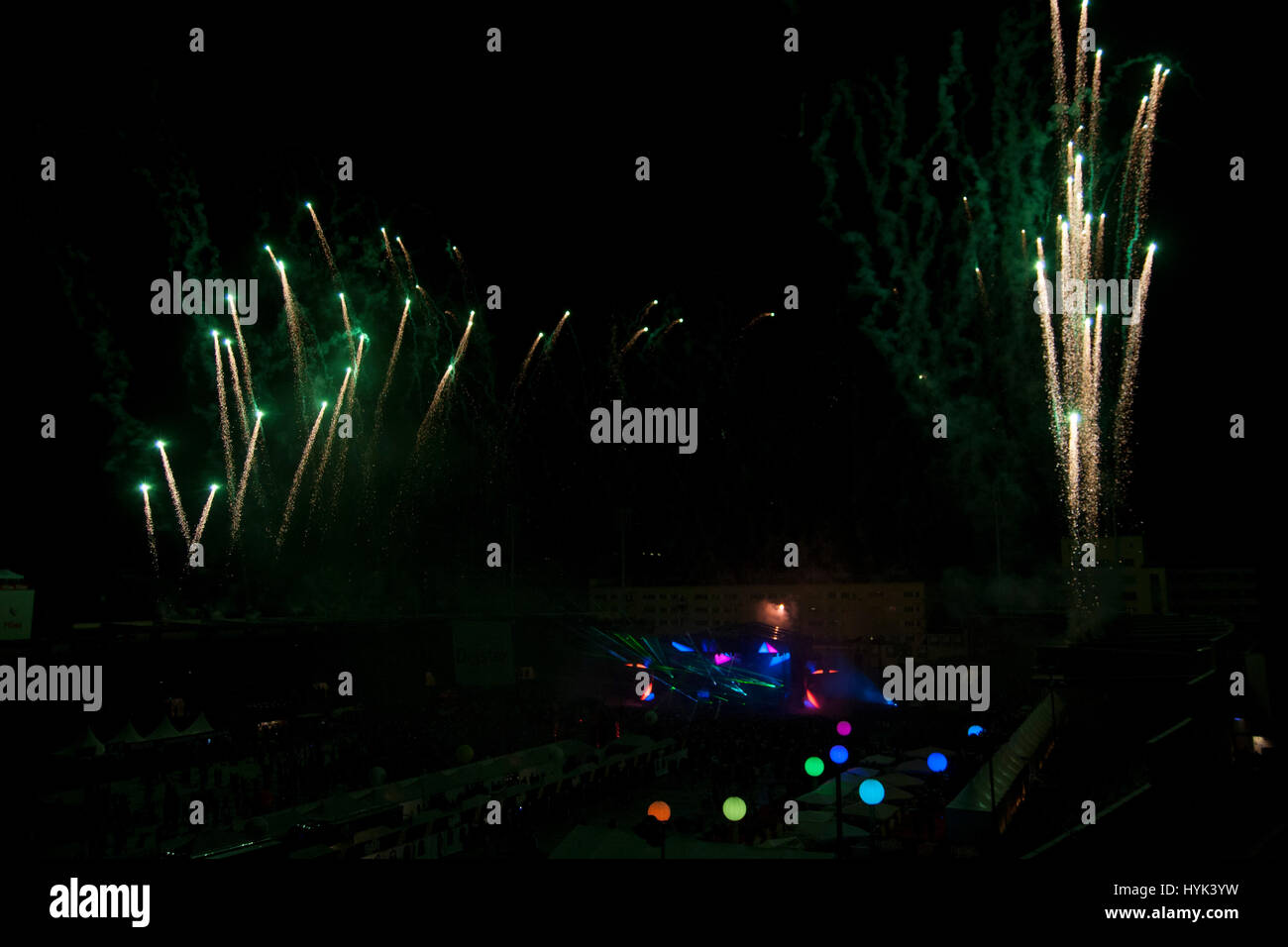 Light show at night time Stock Photo - Alamy