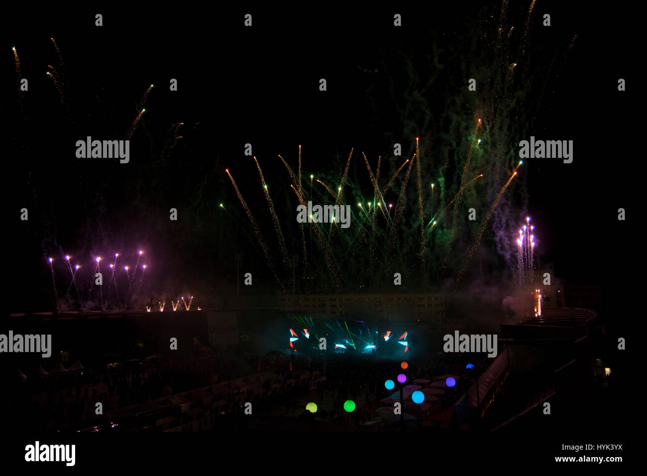 Light show at night time Stock Photo - Alamy