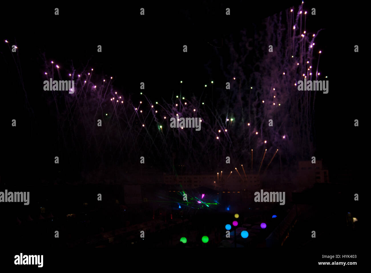 Light show at night time Stock Photo - Alamy