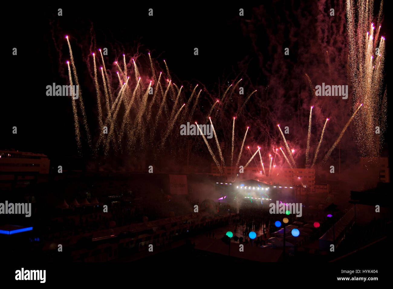 Light show at night time Stock Photo - Alamy