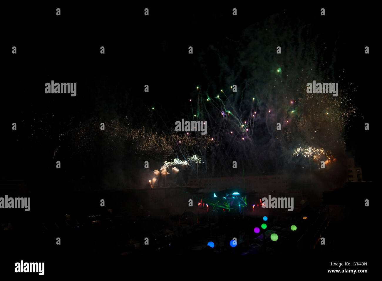 Light show at night time Stock Photo - Alamy